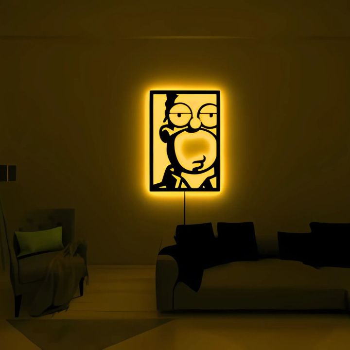 Gaming room Decoration, wall decoration, Simpson RGB Lights Decor ...