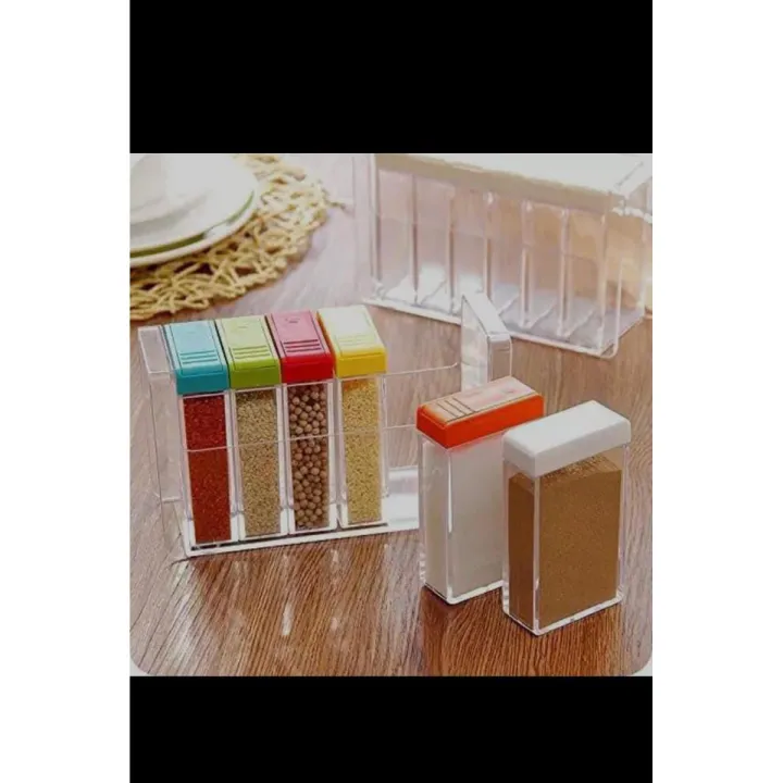 Multi Purpose Seasoning Spice Kit-6 Pcs Set Jar Spice Rack Pepper Salt ...