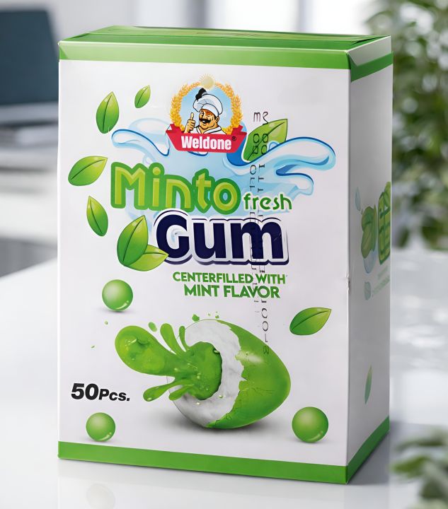 Mint Fresh Center Filled Chewing Gum Pack of 50 Pieces with Free Gift ...