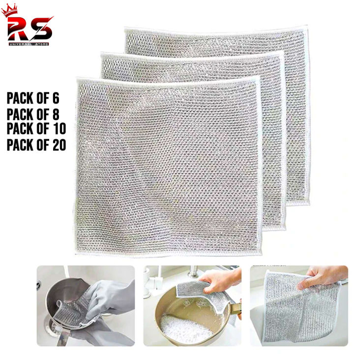 4 to 20 pack of Magic Cleaning Cloth Kitchen Dishwashing Towel Metal ...