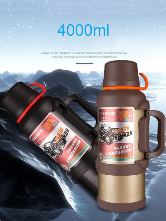 3.6L 4L Water Bottle Vacuum Flasks Thermos Cup Thermos Mug Portable Business Travel Stainless ...