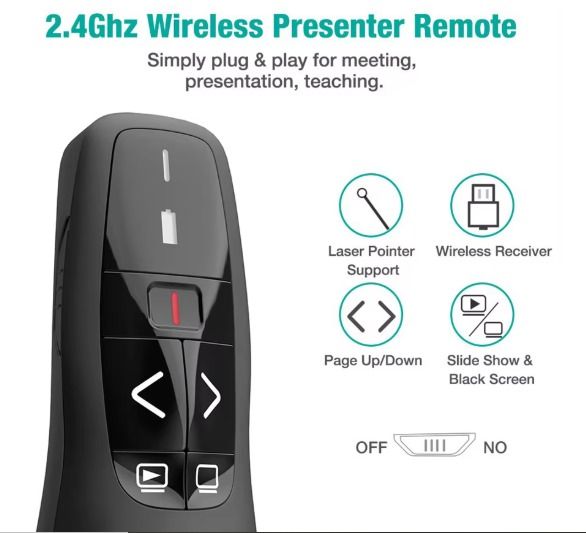 R 400 Wireless Slide Changer / Presenter / Clicker - RF Remote Control ...