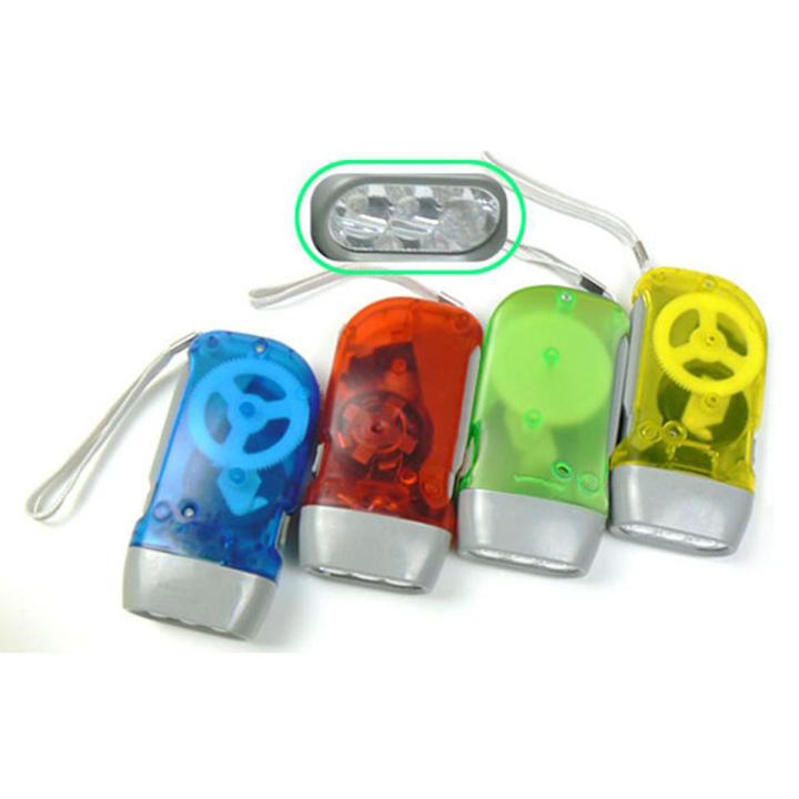 3 LED Dynamo Wind Up Flashlight Hand-pressing Crank NR No Battery Torch ...