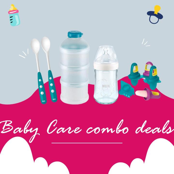 NUK Combo Pack of 1 Easy Feeding Spoon Soft, Milk Powder Dispenser ...