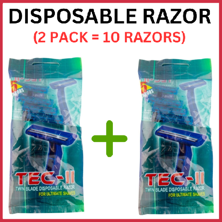 Treet Tec II (10 Razors) Twin Blade Disposable Razors For Men - Body ...