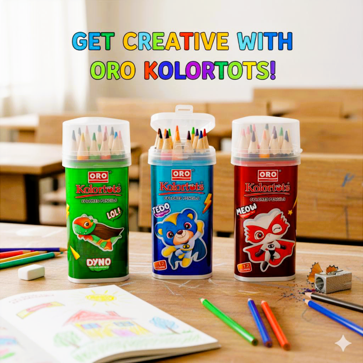 ORO Colors Pencils Kolortots Jar of 12 Color Pencils Best for Kids ...