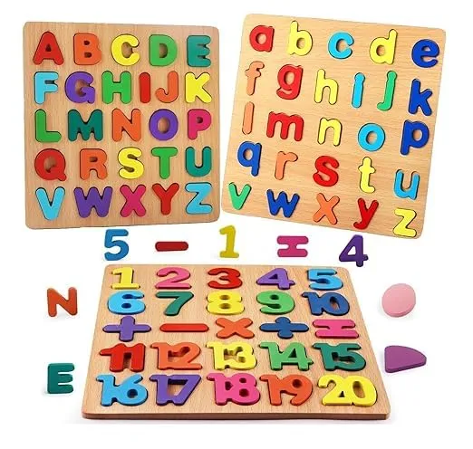 Woody Dotz Wooden Alphabet Puzzles Small Alphabet Letter(ABCD ...