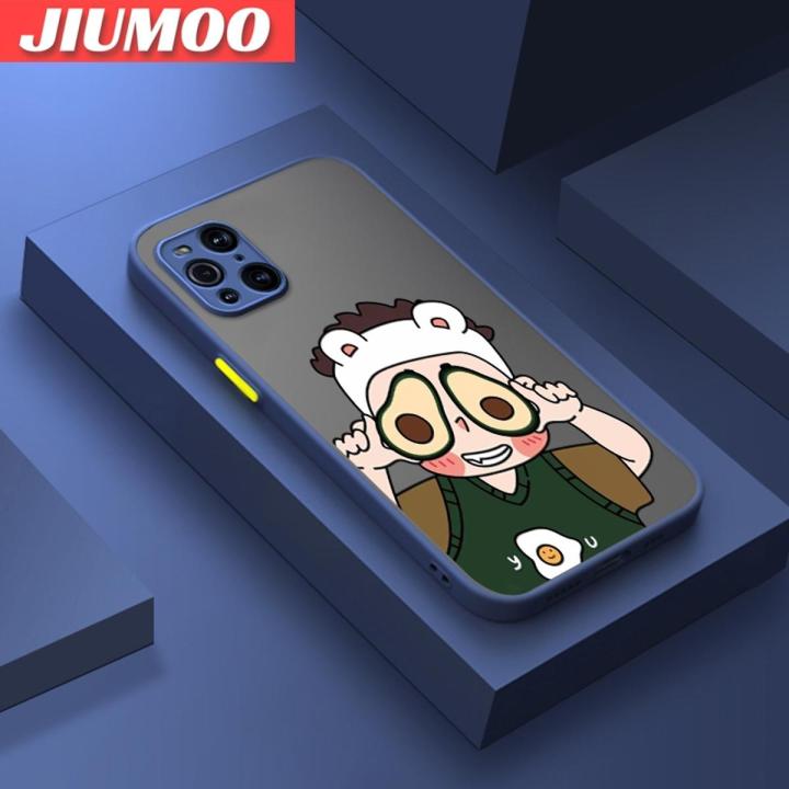 JIUMOO For OPPO Find X3 OPPO Find X3 Pro Case Cartoon Cute Avocado Girl Thin Frosted Transparent ...