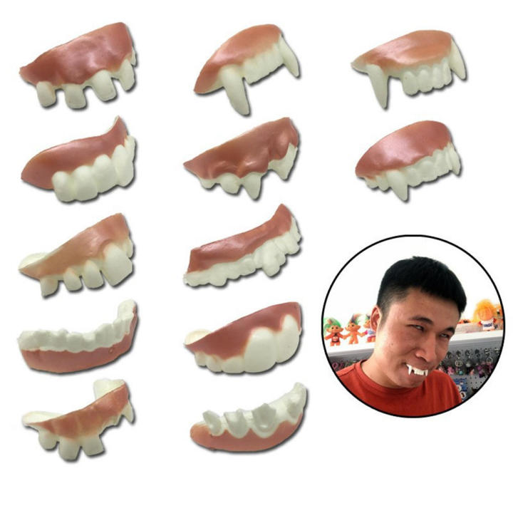 Plastic Halloween Teeth Single Piece Vampire Teeth Flexible Realistic ...