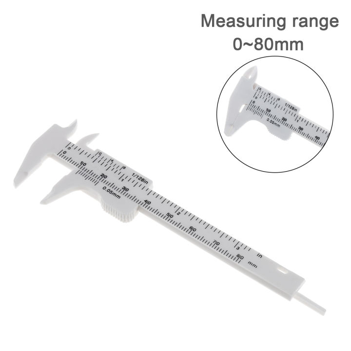 0-80mm Double Scale White Plastic Vernier Caliper with Orange Mini ...