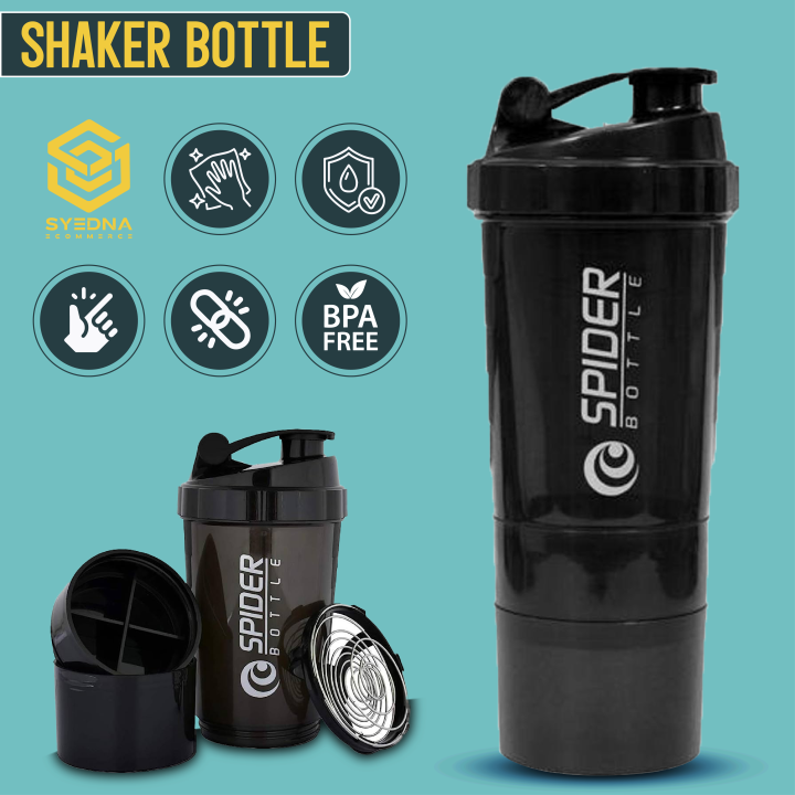 SPIDER BOTTLE PROTEIN & MULTI PURPOSE SHAKER WITH 2GO SOLUTION Strauss ...