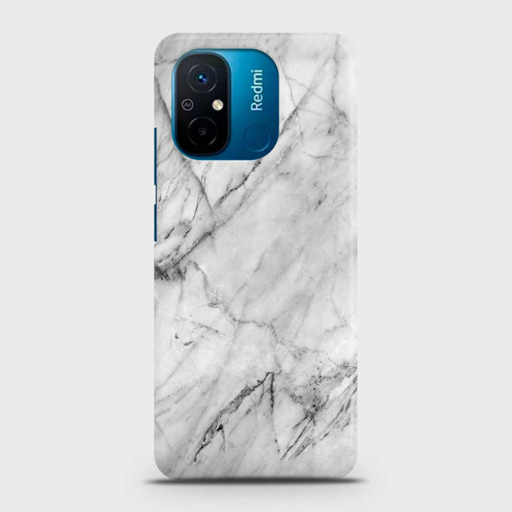 Xiaomi_ Redmi 12C Cover - Trendy White Marble Printed Hard Case with ...