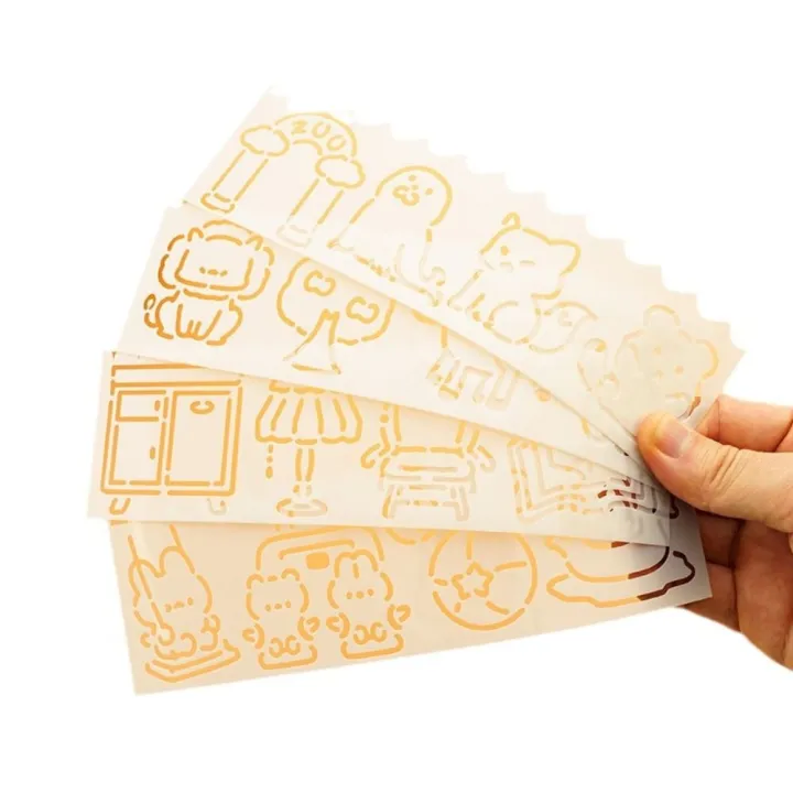 4pcs/set Creative Copying Stencils Hollowed Drawing Templates Template ...