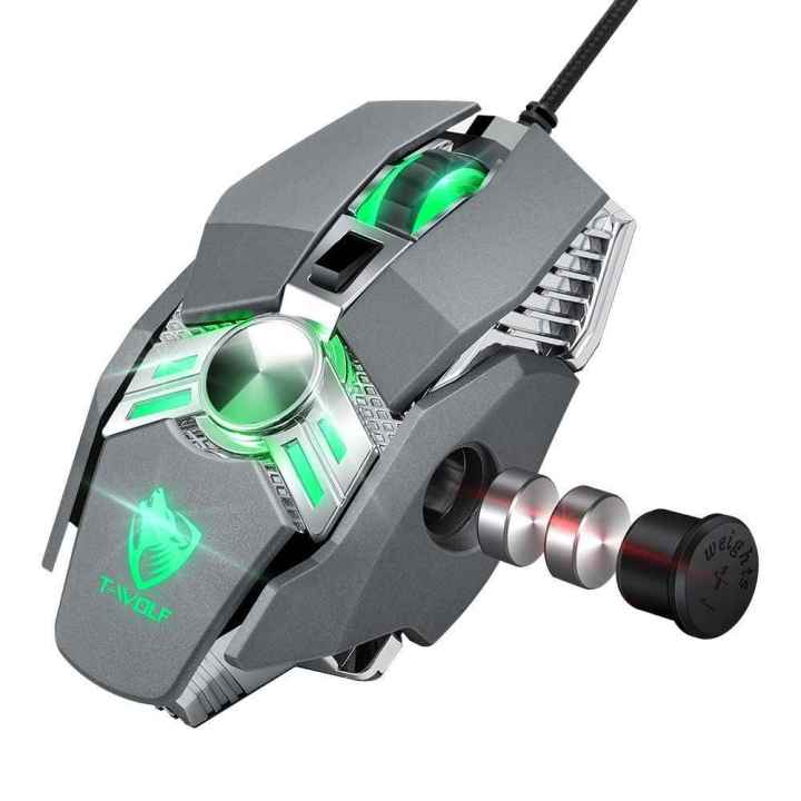 T-WOLF V10 WARRIOR SILVER RGB GAMING Mouse | Daraz.pk