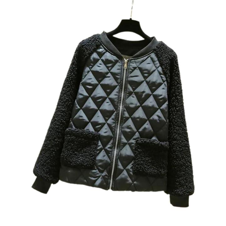 Quilted Coat Solid Color Pure Color All Match Quilted Short Coat | Daraz.pk
