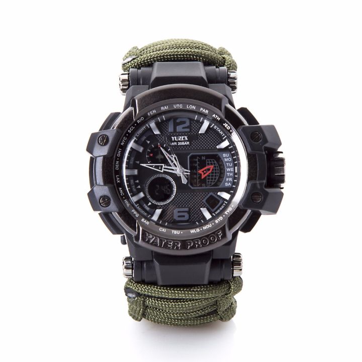 New Outdoor Survival Watch Bracelet Multi-functional Waterproof 50M ...