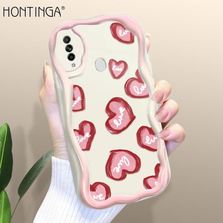Hontinga for OPPO A31 2020 Back Cover Love Heart Pattern Cream Texture ...