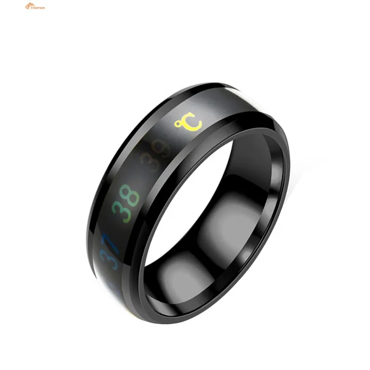 Ethereon Finger Ring Smart Titanium Steel Wedding Band with Body ...