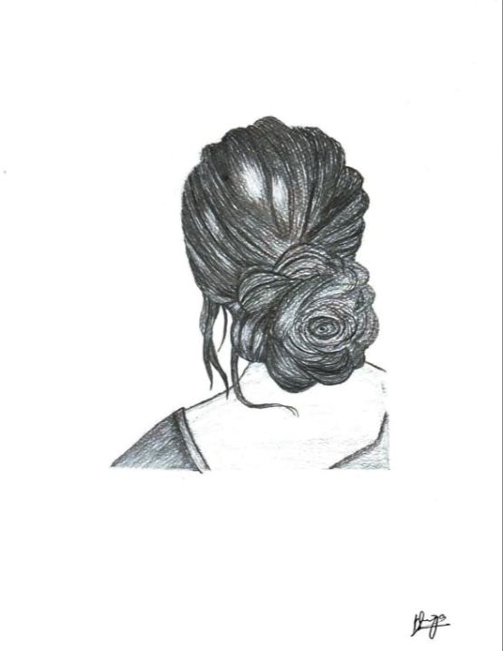 Hand drawn drawing with black raw pencil on paper, fine paper, for ...