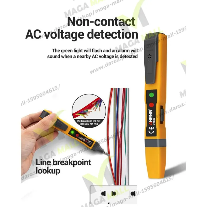 MTJ Electric Digital Test Pen AC/DC Voltage Measure Detector Meter ...