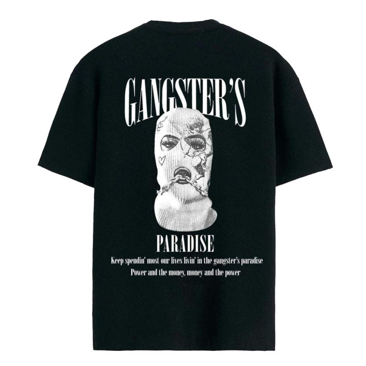 Gangster Printed Cotton Jersey Half Sleeves O-Neck Tshirt For Men ...