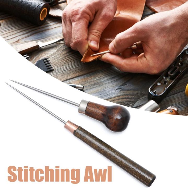 DIY Bags Hole Hook Wood Handle Leather Tool Sewing Accessories ...