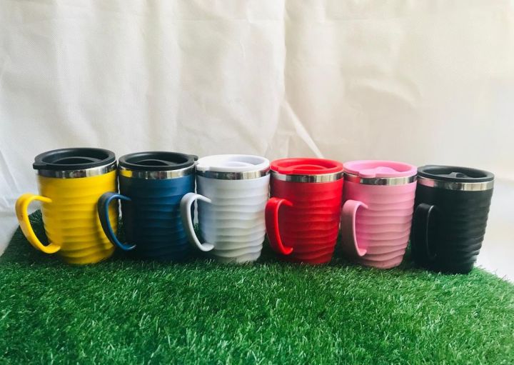 Stainless Steel Matte Finish Textured Design Coffee Mugs/ Cups - 400ML ...
