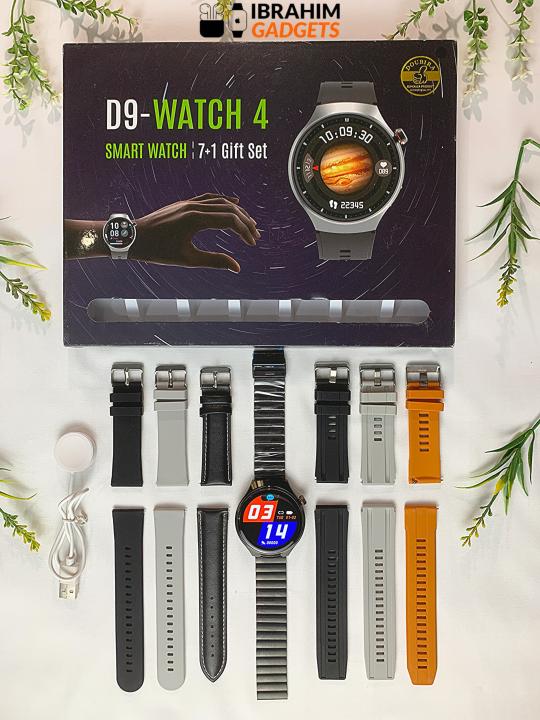 D9-watch 4 pro smartwatch | 7 Strap's | Stainless steel | Daraz.pk
