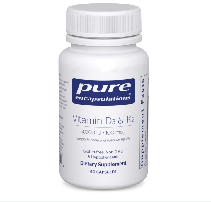 Pure Encapsulations Vitamin D3 & K2 - Bone & Vascular Health Support ...