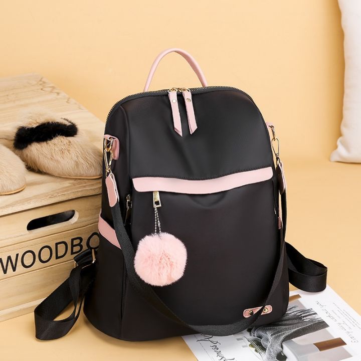 2024 Kawaii Women Backpacks Panelled Black Oxford Ladies Back Bag Pack ...