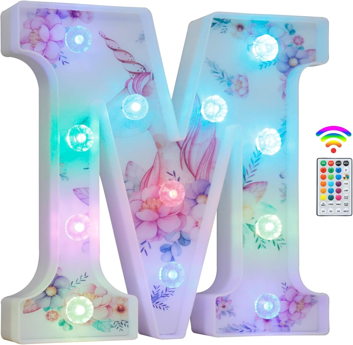 Vimlits Unicorn Light Up Letters, Led Letter Lights 18 Color Changing ...