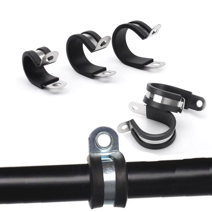 Creative Metal Wiring Hose Clamp R-type Useful Rubber Lined Clips ...