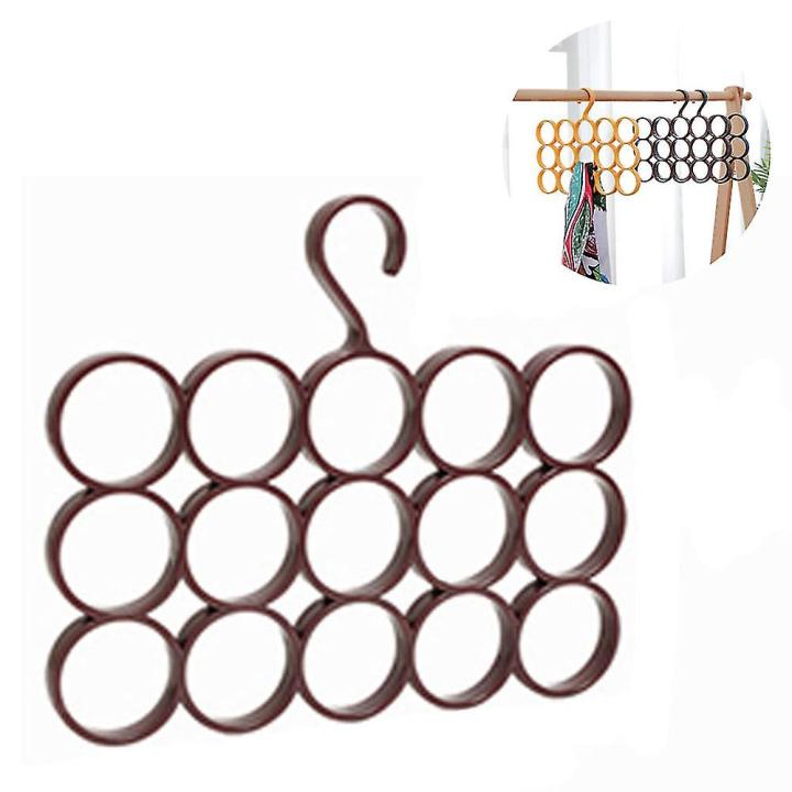 Scarf Hanger 15 holes Plastic Hanging Storage Organizer Rack Scarf ...
