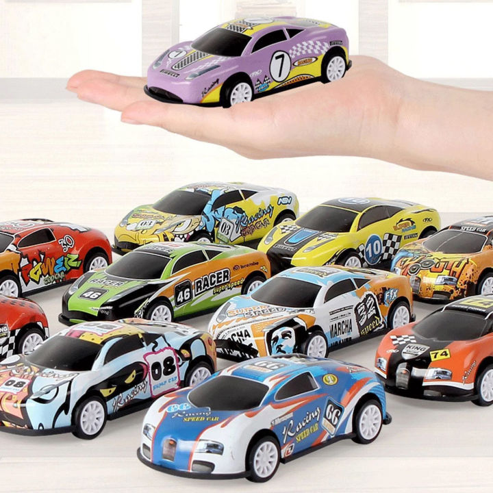 6 / 12 / 24 Pcs - Alloy Tin Metal Body Model Racing Pullback DieCast ...