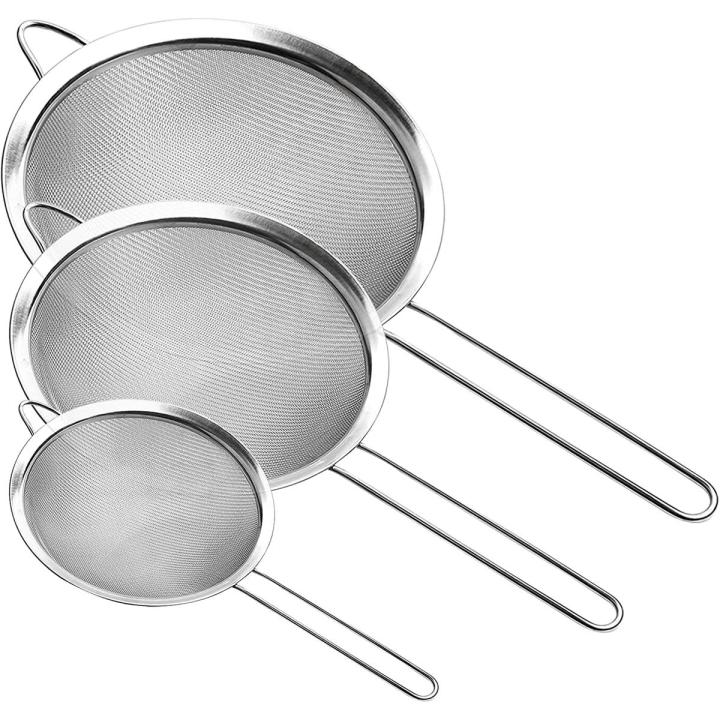 Pack of 3 Stainless Steel Tea Qehwa Fine Mesh Stainer, High Quality ...