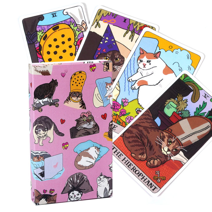 【Xingya Bo Store】The Original Cat Meme Tarot Deck 22 Major Arcana Cat ...