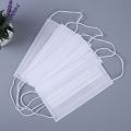 Disposable White Face Mask – 3 Protective Layers with Nose Pin, Pack of ...