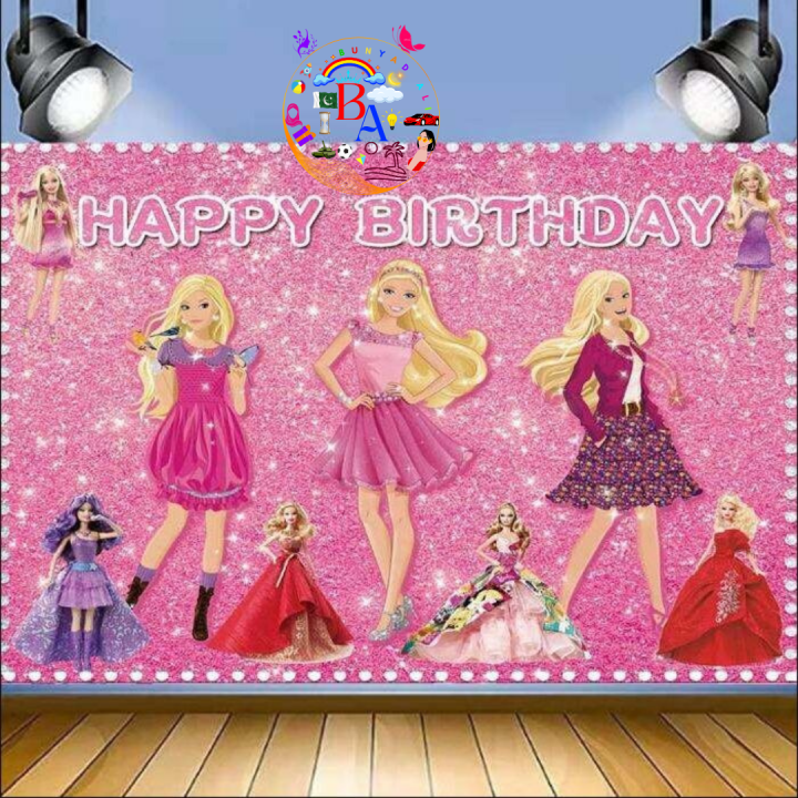Barbie Fancy Backdrop Barbie Theme Fancy Panaflex Barbie Birthday Party ...