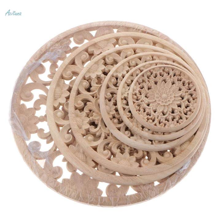 Wood Carved Corner Onlay Applique Door Lintel Wall Furniture Miniature ...