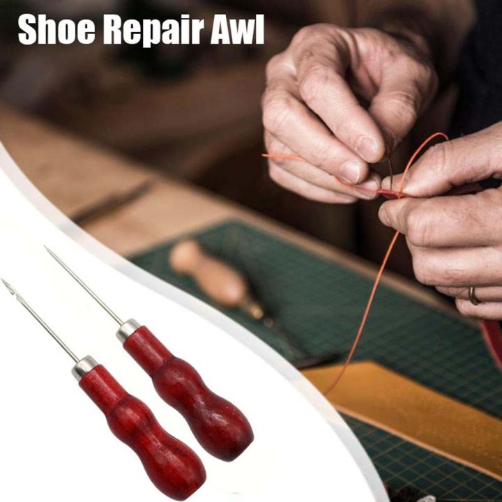 Wooden Handle DIY Drill Punch Canvas Shoes Shoe Repair Needles Sewing ...