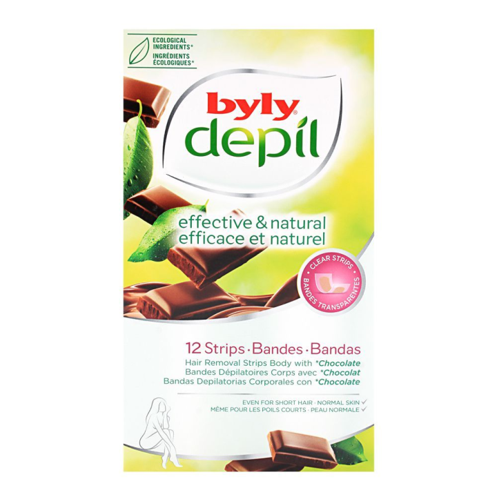 Byly Depil Effective & Natural Chocolate Hair Treatment Body Wax Strips ...