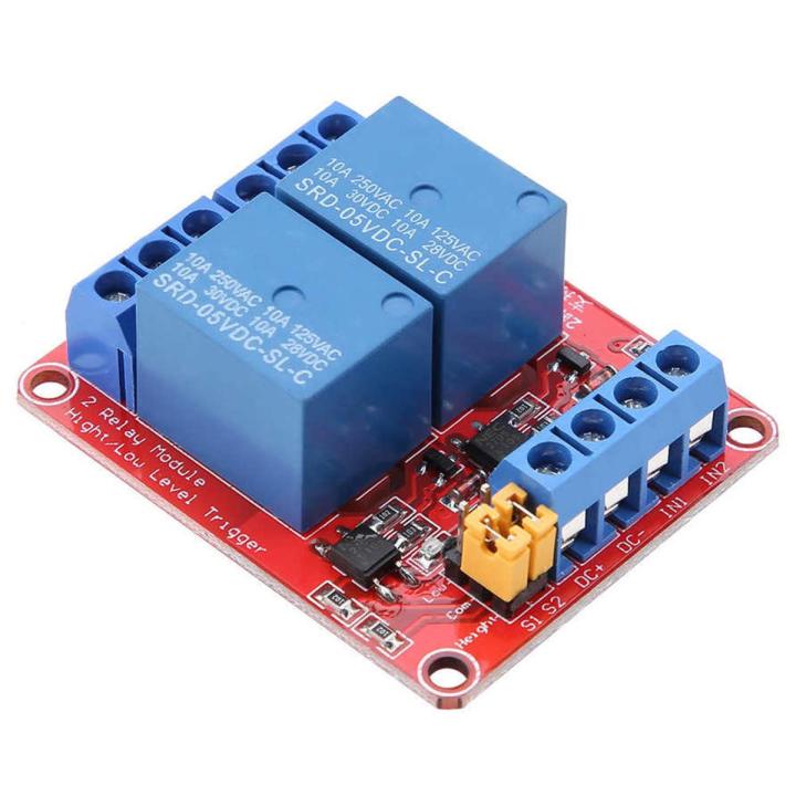 24V 2 Channel Relay Module With Optocoupler Isolation High and Low ...