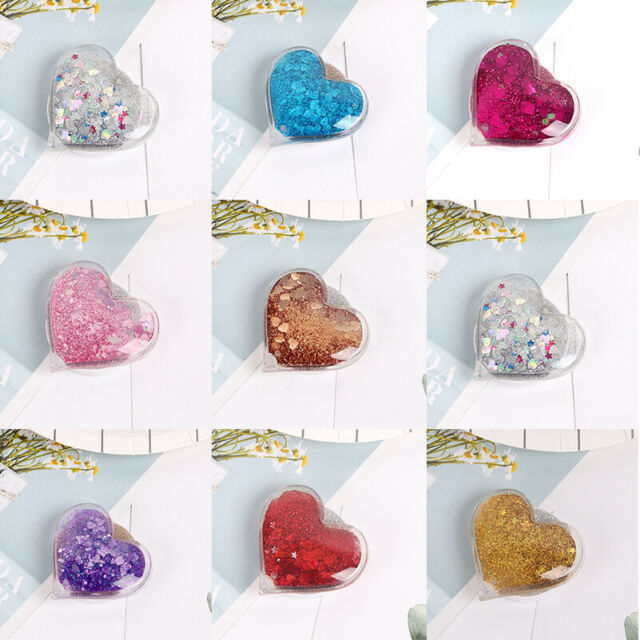 Water Glitter Heart Shape Pop Socket for Girls, Mobile/Tablet Stand ...