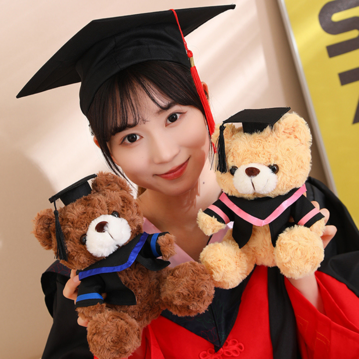 Cute 23cm Teddy Bear Doll Small Graduation Gown Sitting Bear Doll ...