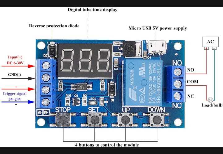 6V- 30V DC Timer circuit incubator egg turner Relay Module Switch Trigger Time Circuit Timer ...