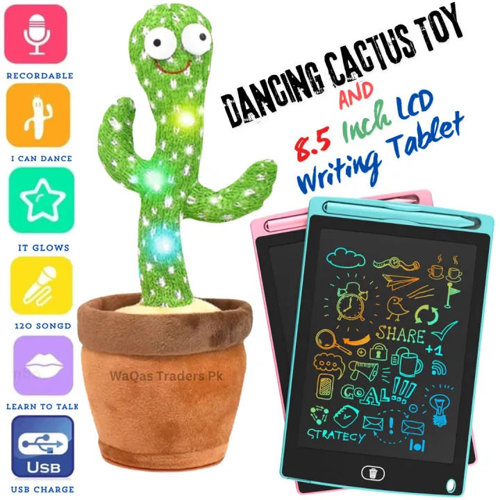 Dancing Cactus Toy with Recording - Rechargeable Plush Funny Electronic ...