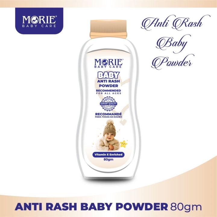 Morie Baby Powder - Anti Rash Baby Powder 80gm – Vitamin E Enriched ...