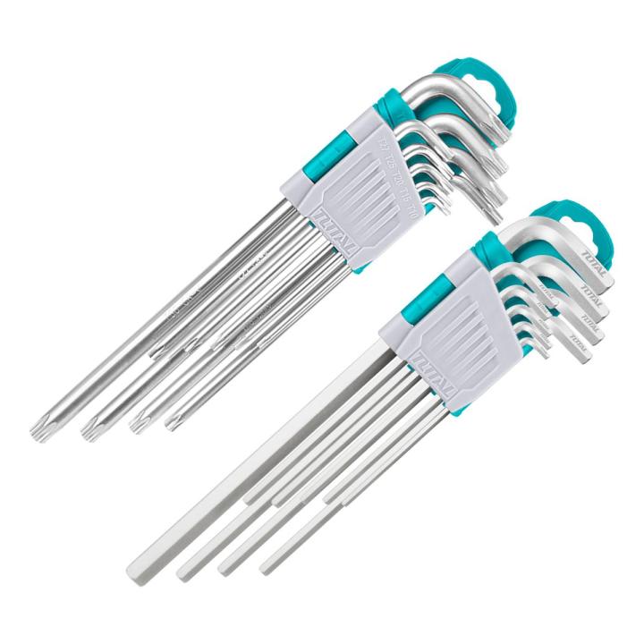 TOTAL CR-V 18 Pcs Hex Key And Torx Key Set Extra-long Arm THT106KT0181 ...