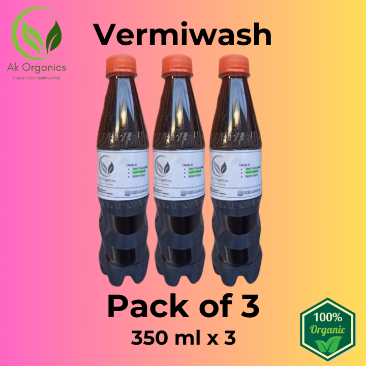 Vermiwash - Pack of 3 - 350 ml Vermiwash - Best Organic Fertilizer - Liquid Fertilizer | Daraz.pk