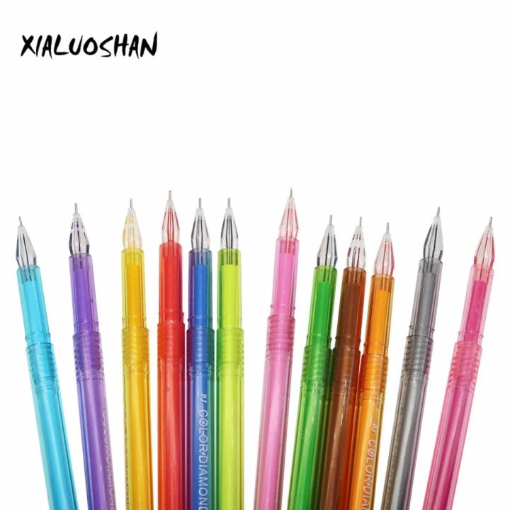 12 Pcs Diamond Head Pen Creative Stationery Candy Color Cute Stationery ...